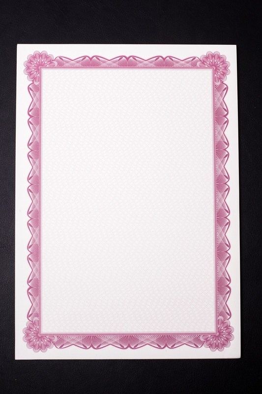 Red Color Border Parchment Paper Sheets 210x297mm Certificates Use