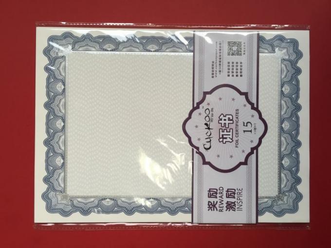 Durable Printable Certificate Paper , Blue Pre Printed Award Certificates